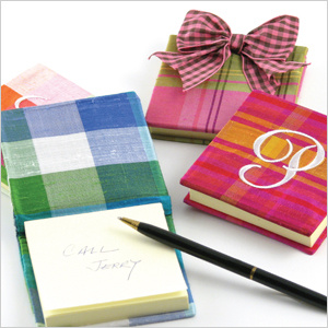 Plaid Silk Note Pad by Objects of Desire
